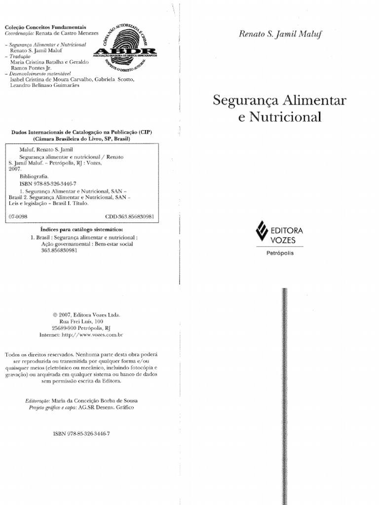 2007 - Segurança Alimentar e Nutricional - Maluf | PDF