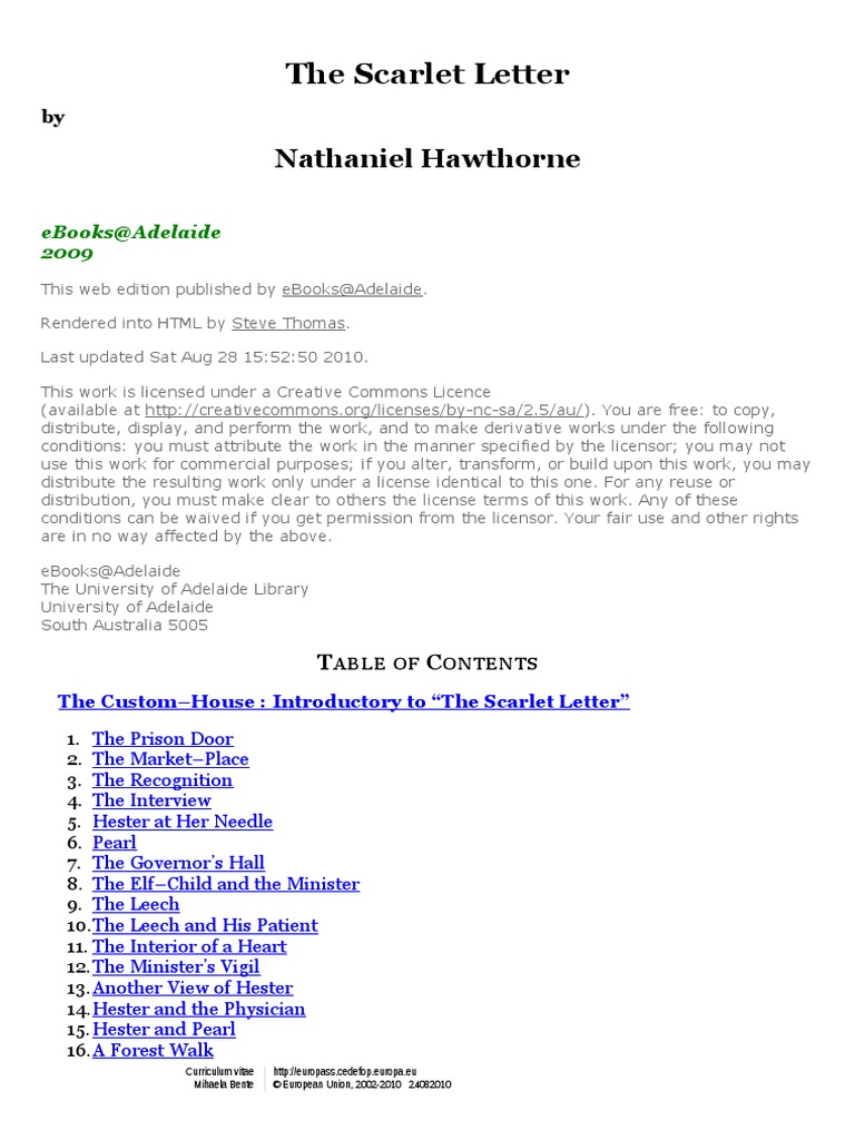 The Scarlet Letter - Book | PDF | The Scarlet Letter | License