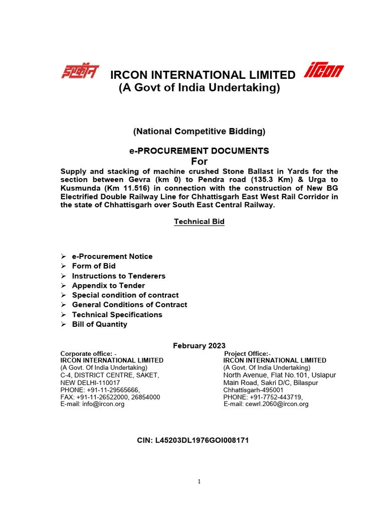 Tender Document | PDF | Joint Venture | Partnership