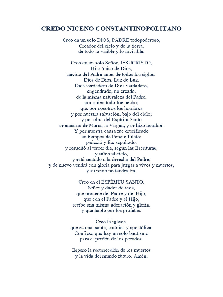CREDO NICENO CONSTANTINOPOLITANO55 | PDF