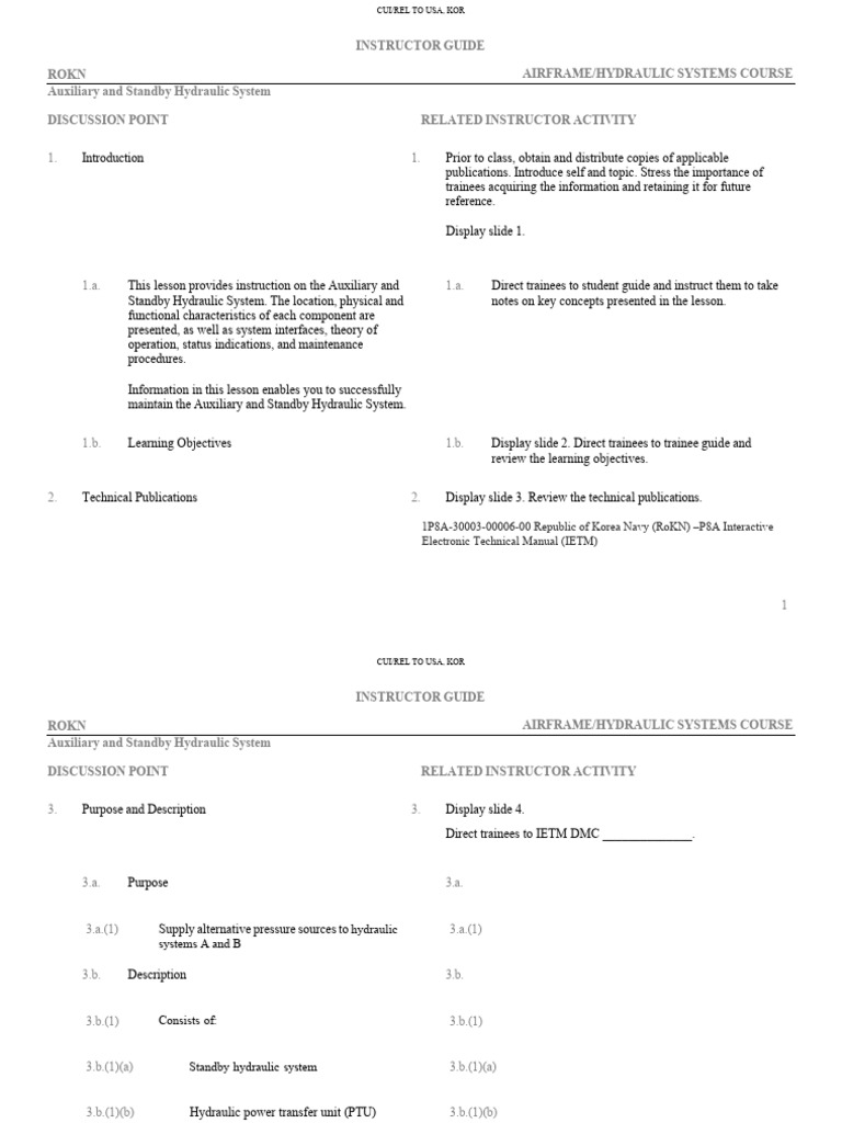 P-8A 02. Auxiliary and Standby Hydraulic System - IG | PDF | Pump ...