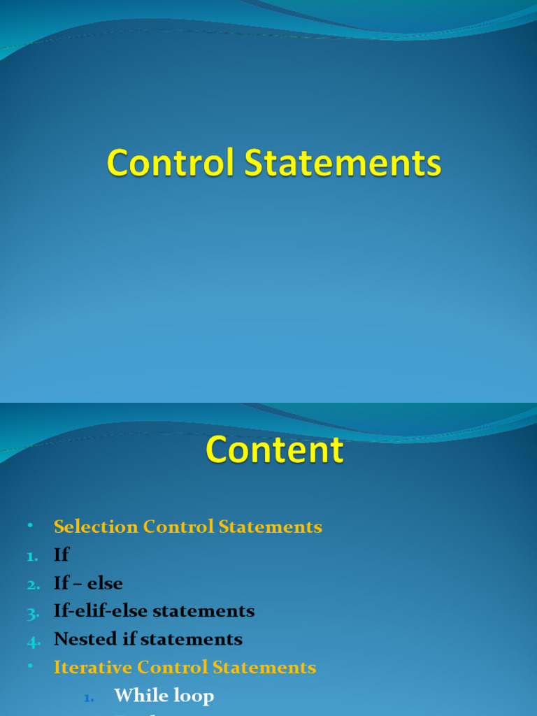 Share 2-Control Statements | PDF | Computers