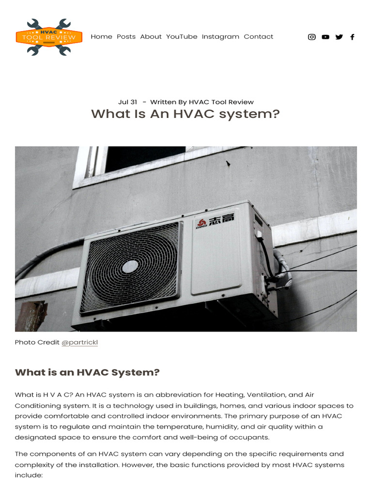 What Is An HVAC System - Best HVAC Tools, Reviews, and Techniques | PDF ...