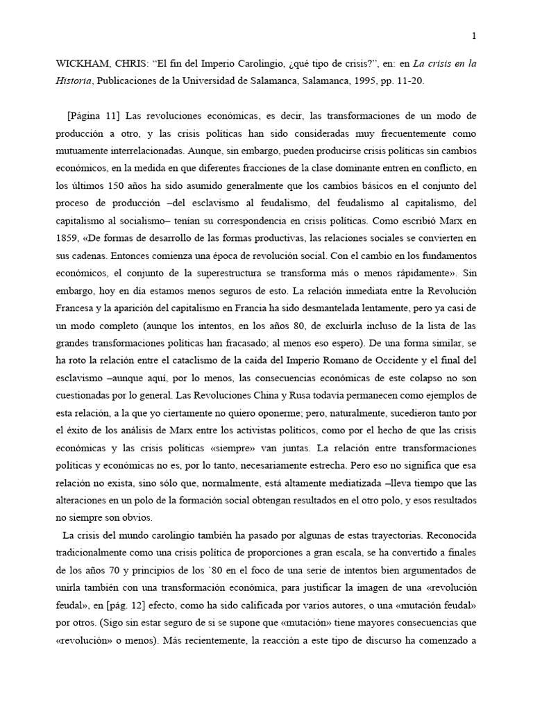 El Fin Del Imperio Carolingio (Chris Wickham) | PDF | Feudalismo ...