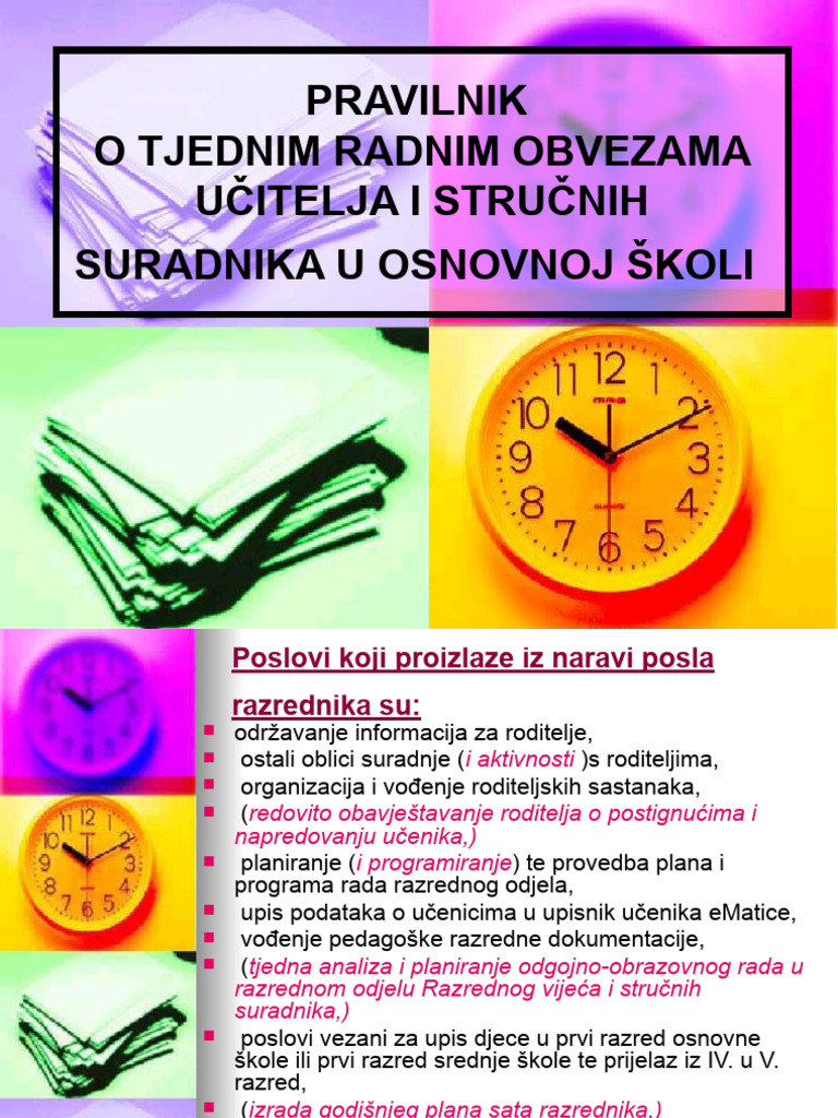 Obveze Razrednika I Ucitelja | PDF