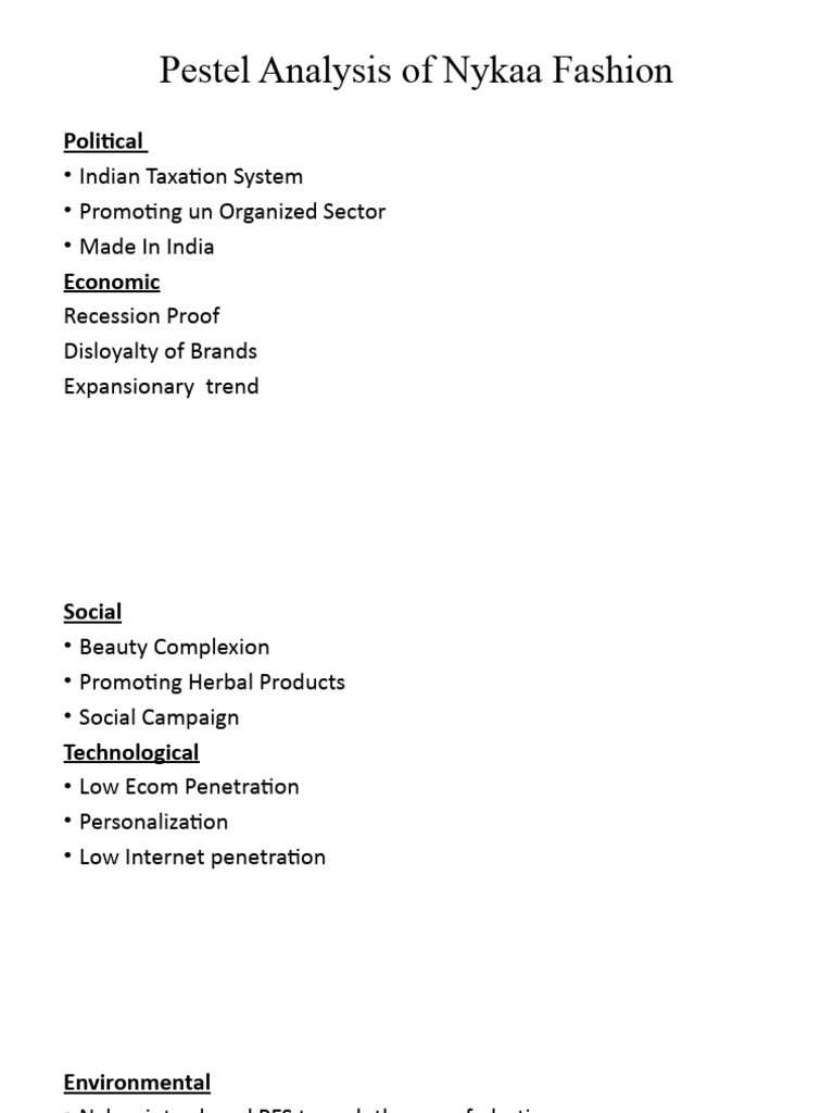 Nykaa Fashion PESTEL Analysis | PDF