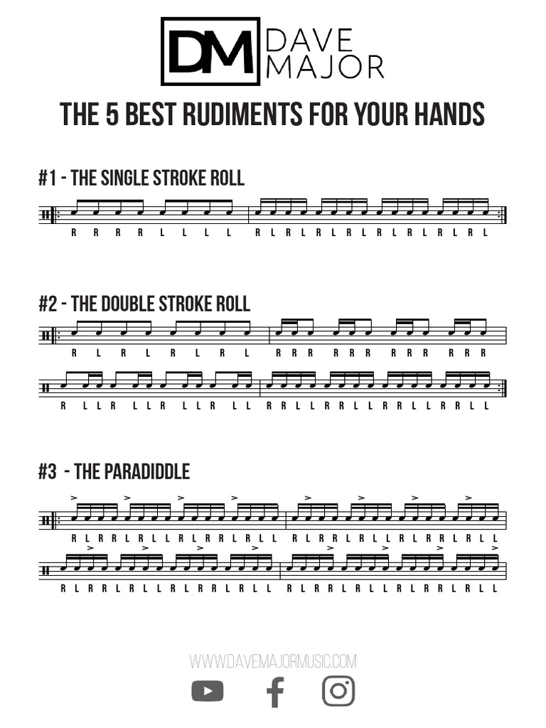 The 5 Best Rudiments For Your Hands - DaveMajorMusic | PDF | Rhythm And ...
