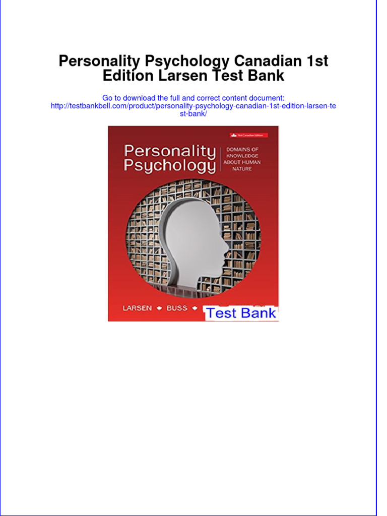 Personality Psychology Canadian 1st Edition Larsen Test Bank | PDF ...