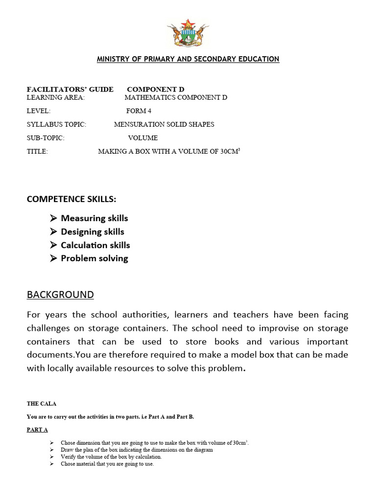 Maths o Level Component D | PDF | Volume | Mathematics