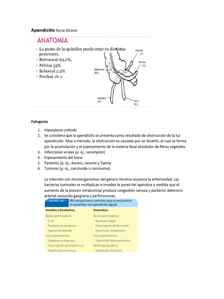 Apendicitis | PDF | Enfermedades y trastornos | Medicina