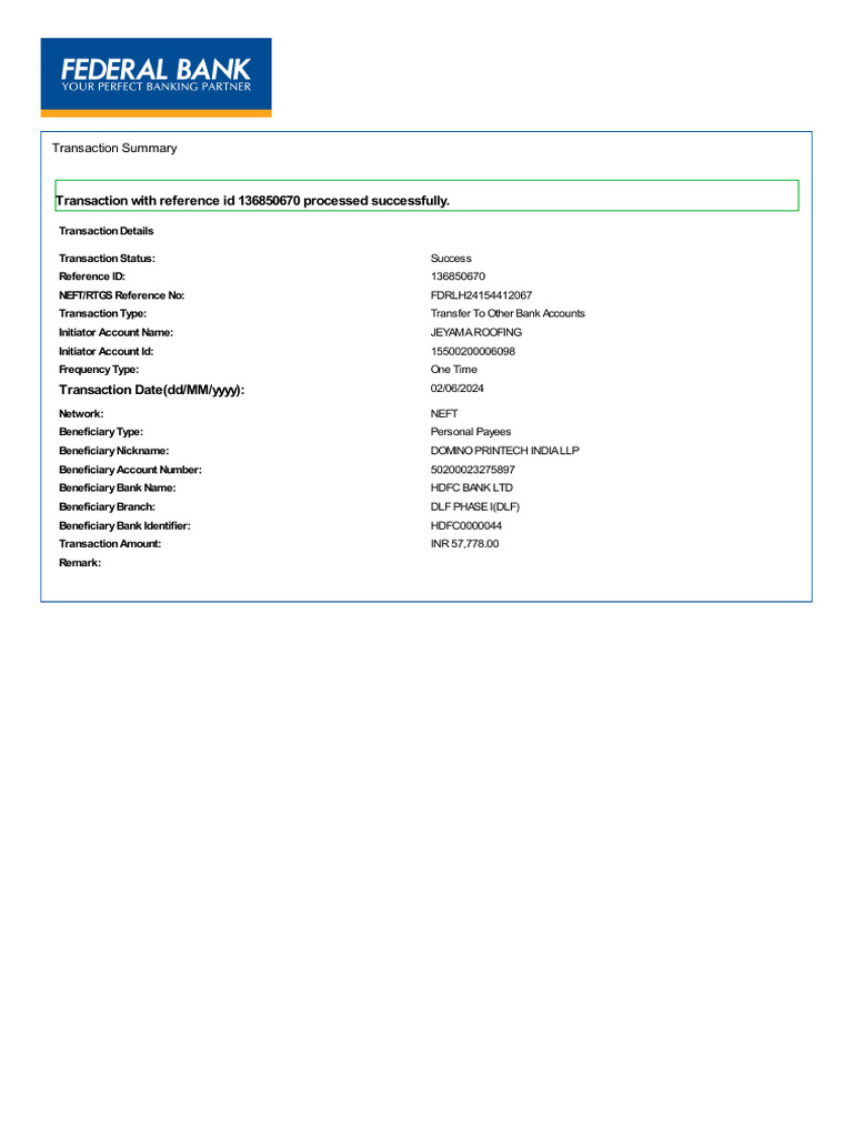 Initiate Single Entry Payment Summary | PDF