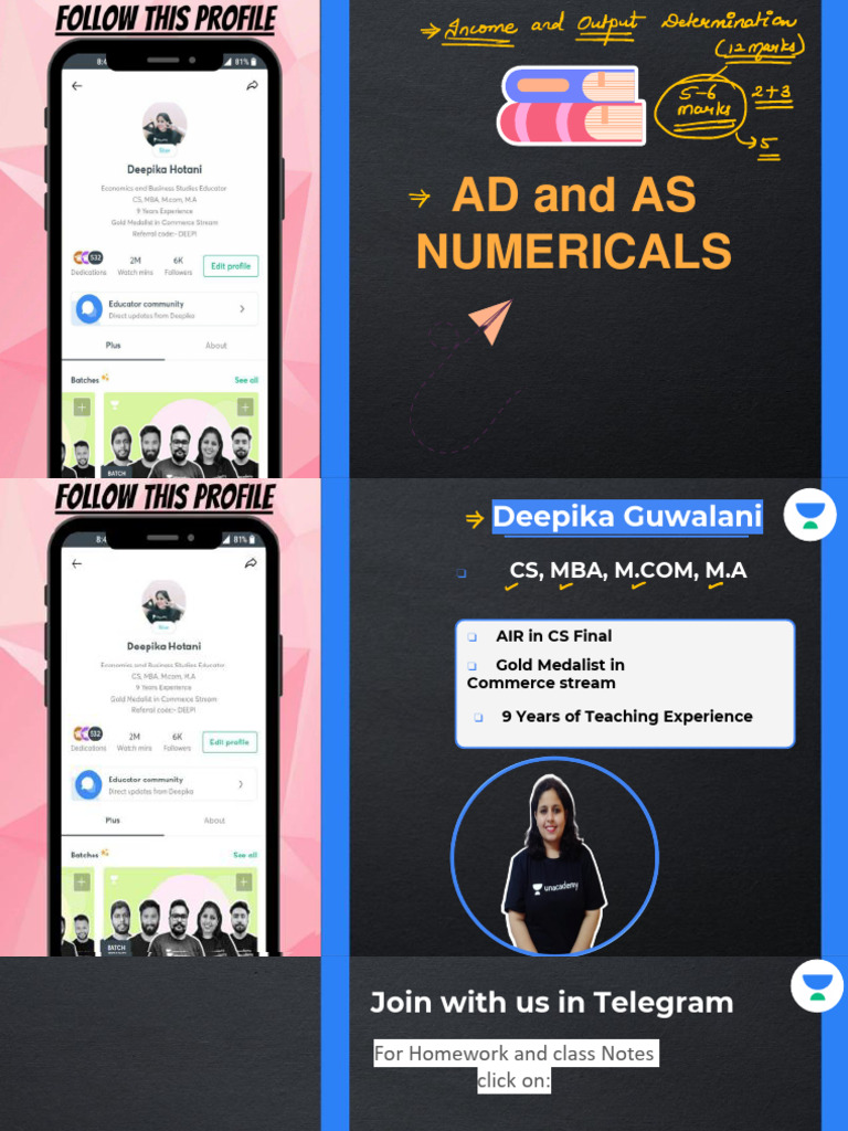 AD and AS Numericals | PDF | Consumption (Economics) | Economies