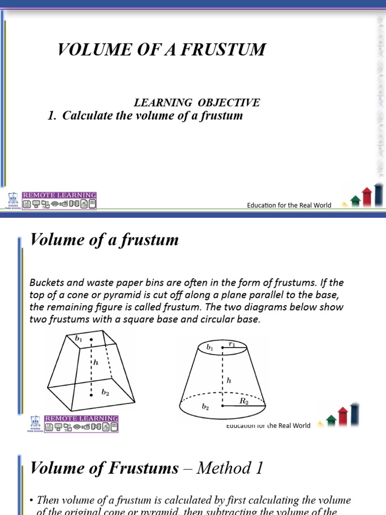 Volume of Frustum | PDF