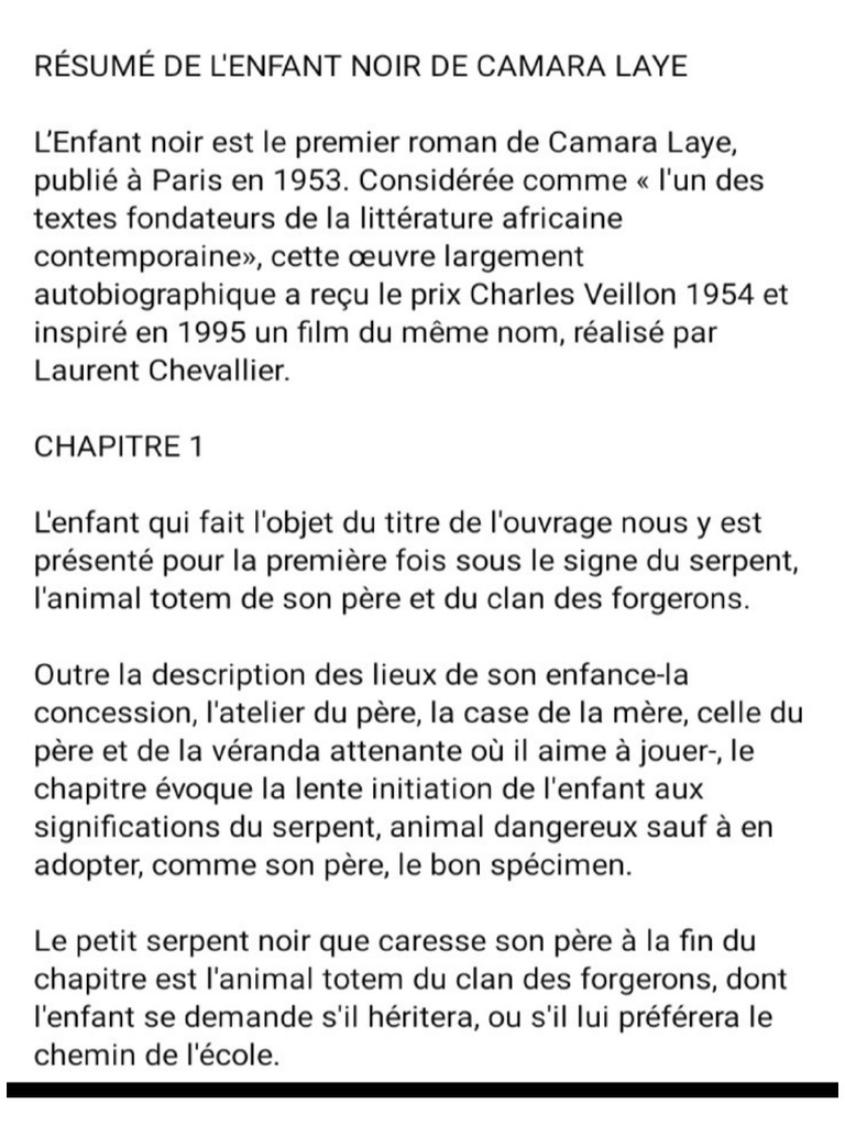 PDF Camara Laye | PDF