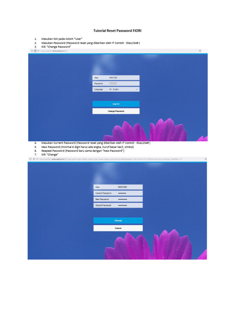 Cara Reset Password FIORI Mudah | PDF