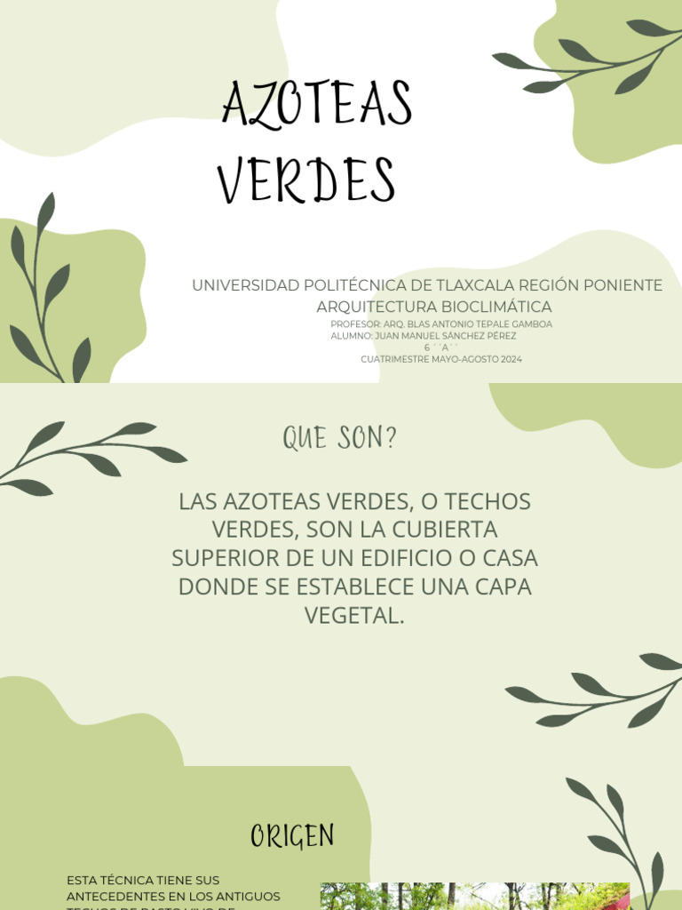 Azoteas Verdes: Tipos y Beneficios | PDF | Naturaleza | Ciencias de la ...