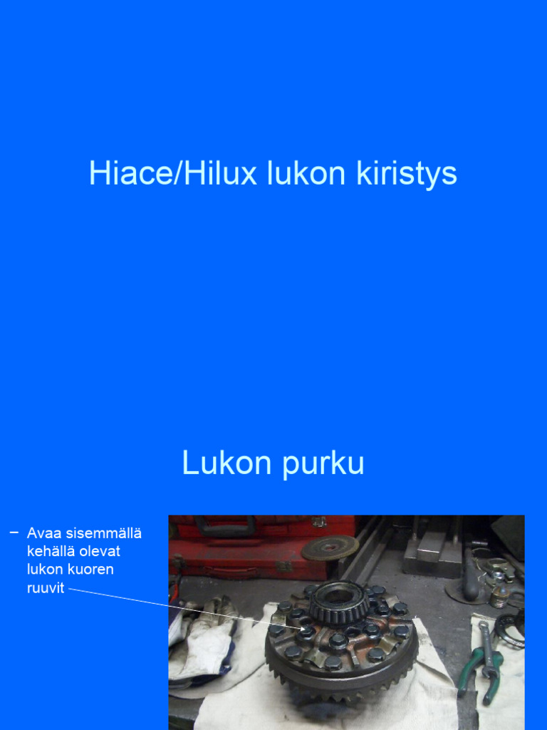 Hiace, Hilux Lukon Kiristys | PDF