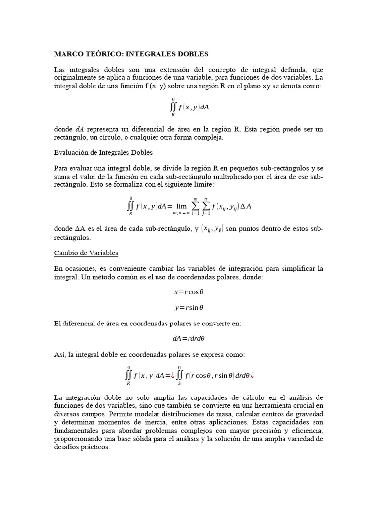 Aplicaciones de Integrales Dobles en Ingeniería | PDF | Integral ...