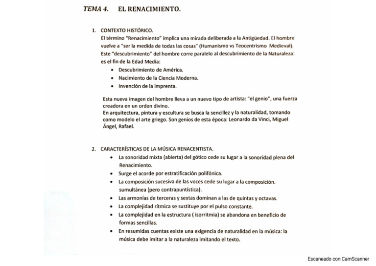 Contexto Histórico y Musical Del Renacimiento | PDF