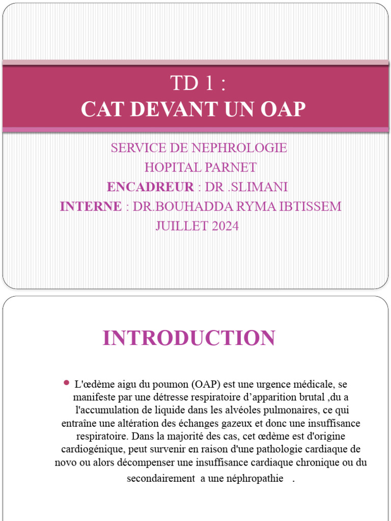 Cat Devant Un Oap | PDF | Médecine clinique | Système cardio-vasculaire