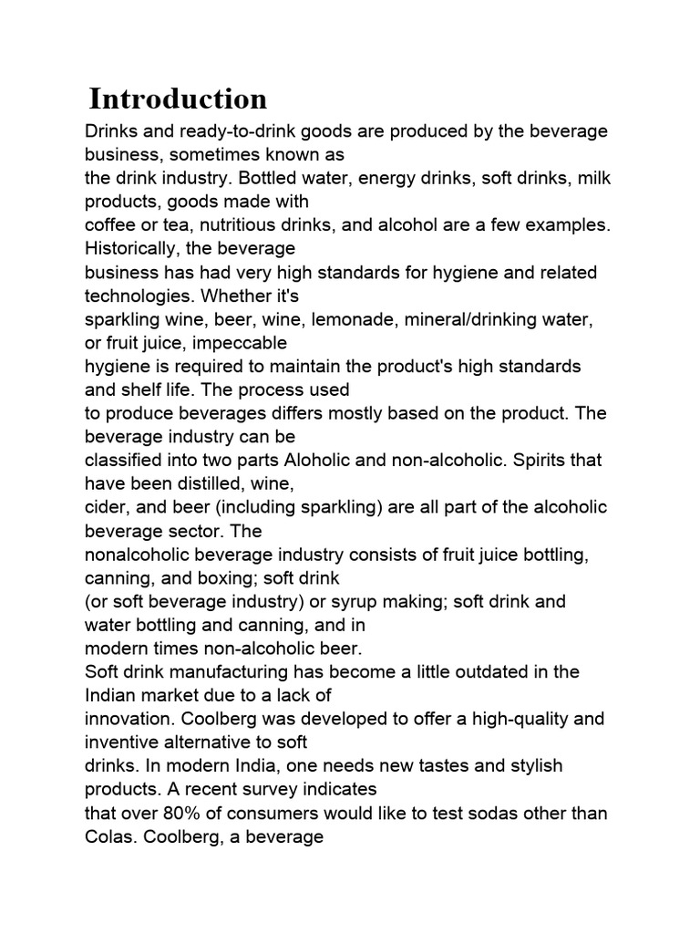 Coolberg: India's Non-Alcoholic Beer Leader | PDF | Drink | Anheuser ...