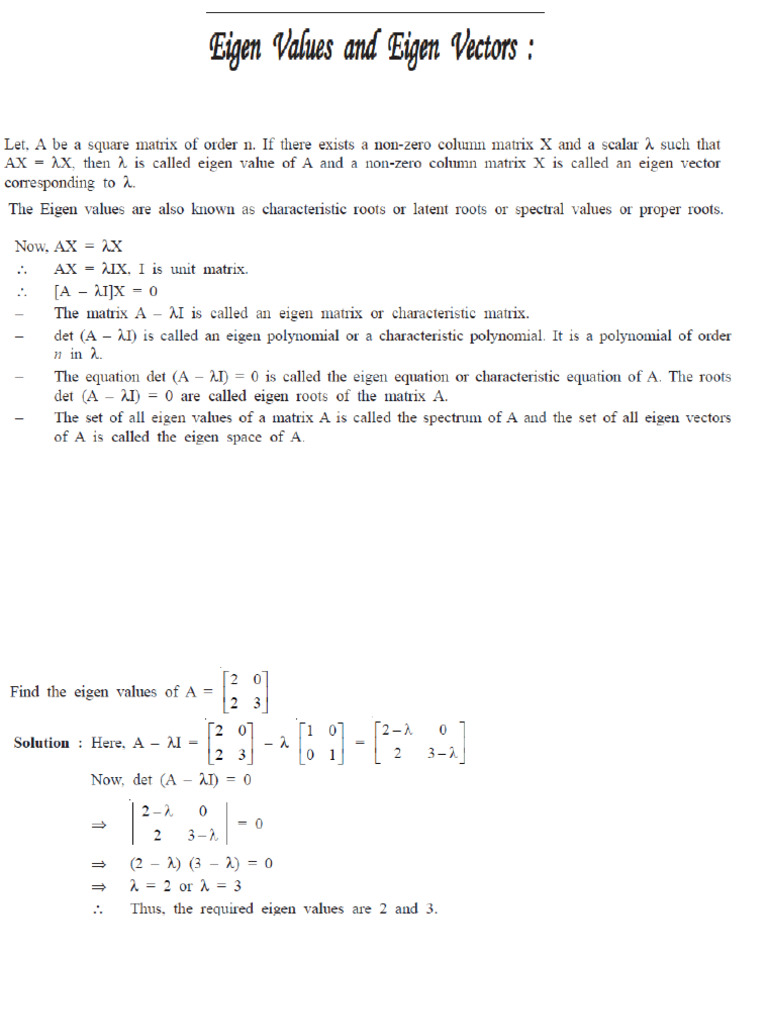 1.eigen Vapue Eigen Vectors-2023 | PDF