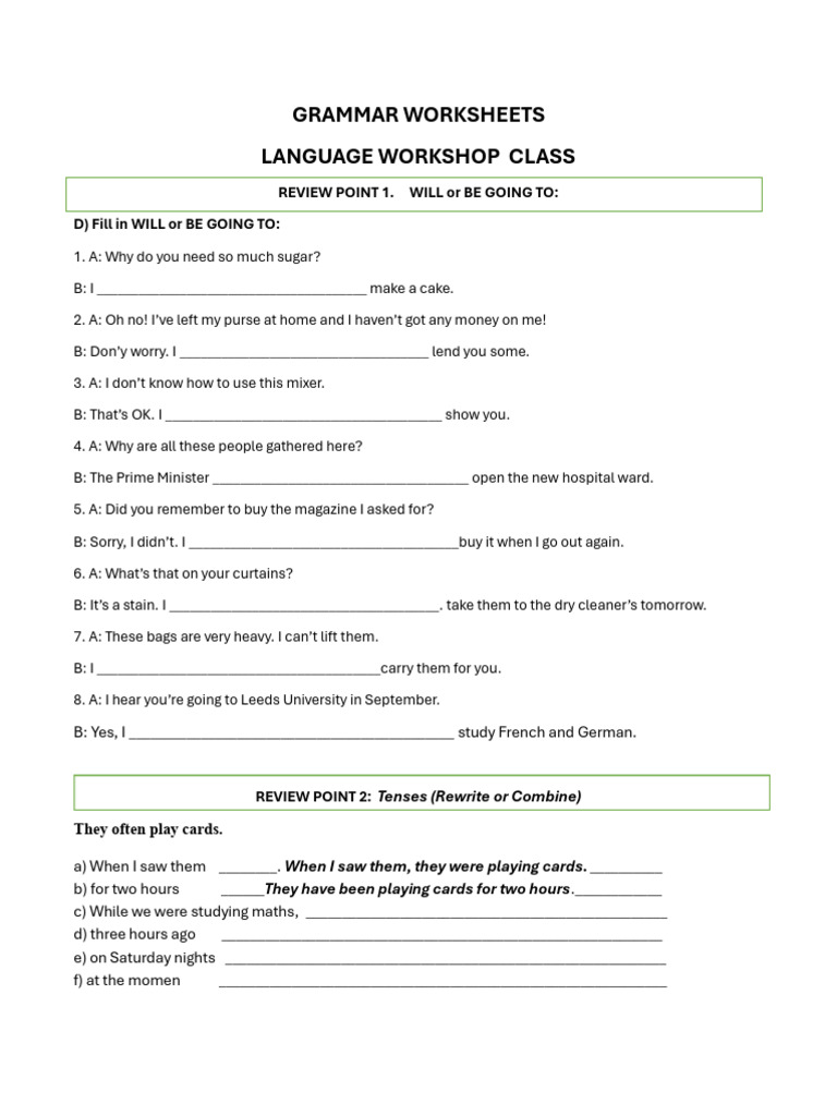 Worksheet 1 Language Workshop 2P | PDF | Languages | Foreign Language ...