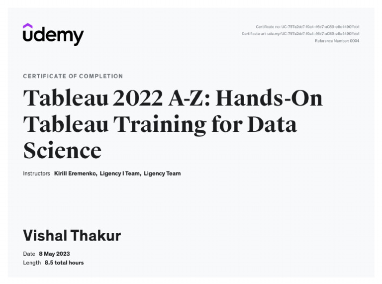 Udemy Tableau AZ Basic Course | PDF