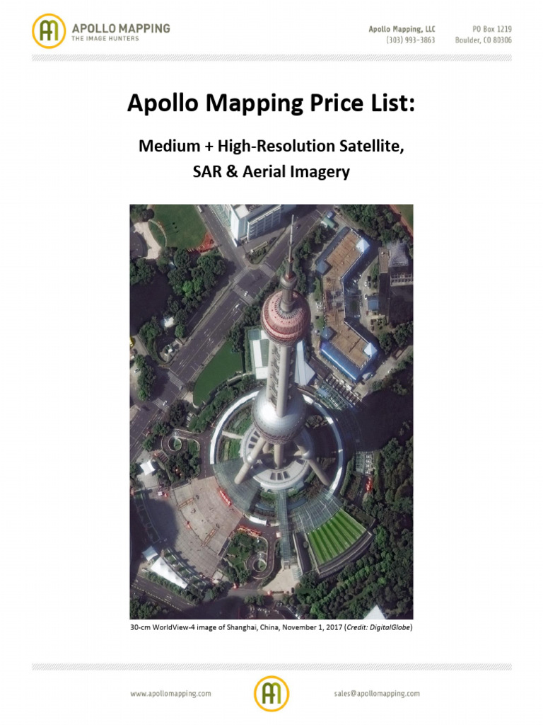 Apollo Mapping Imagery Price List | PDF | Satellite Imagery | Spaceflight