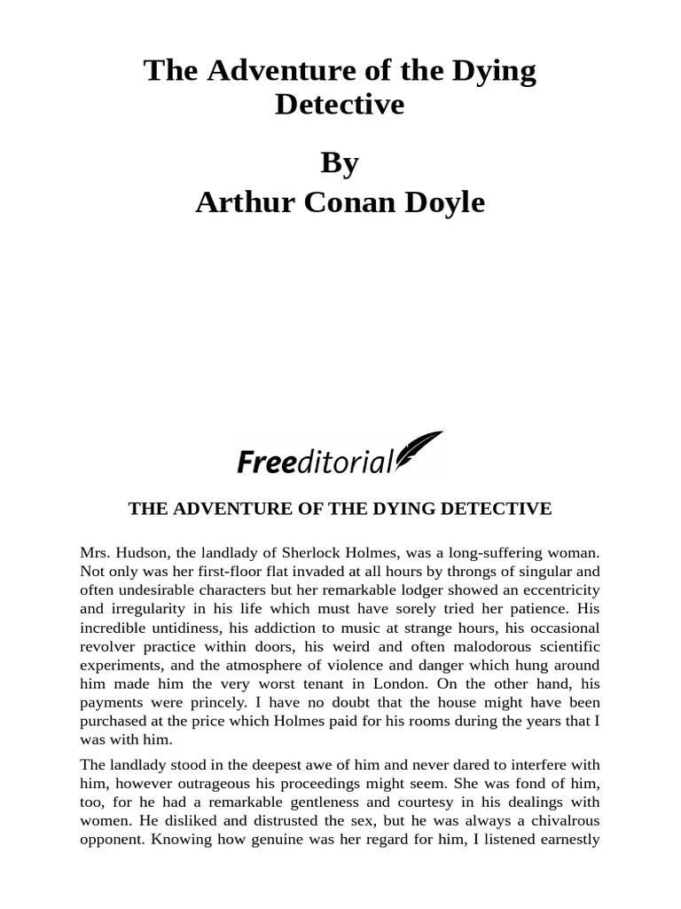 The Adventure of The Dying Detective | PDF | Dr. Watson