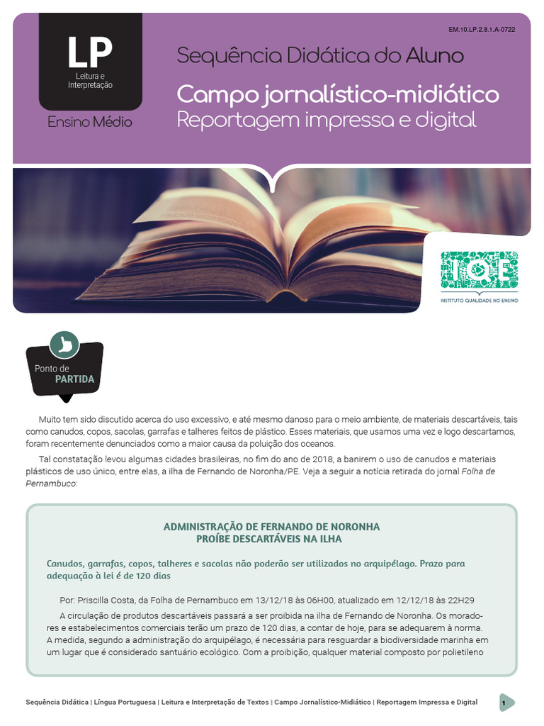 Reportagem: Impressa e Digital no Jornalismo | PDF | Plástico | Desperdício