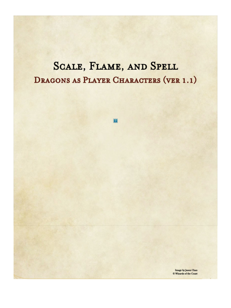 Scale, Flame, and Spell- Dragons as Player Characters | GM Binder | PDF
