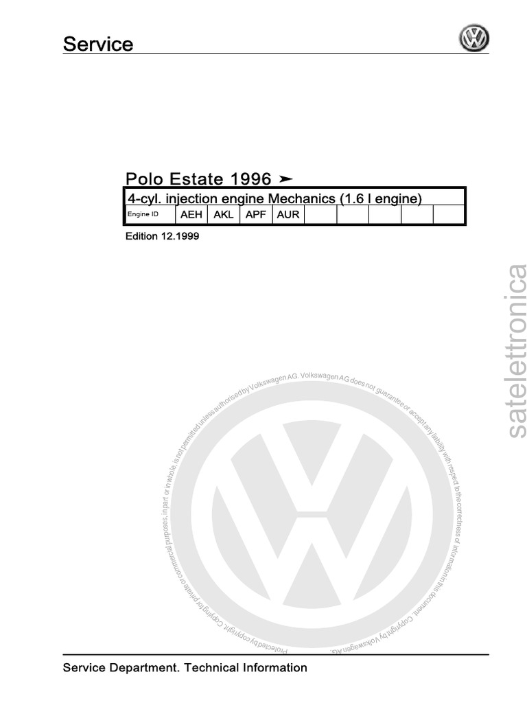 Service: Polo Estate 1996 | PDF | Engines | Engine Technology