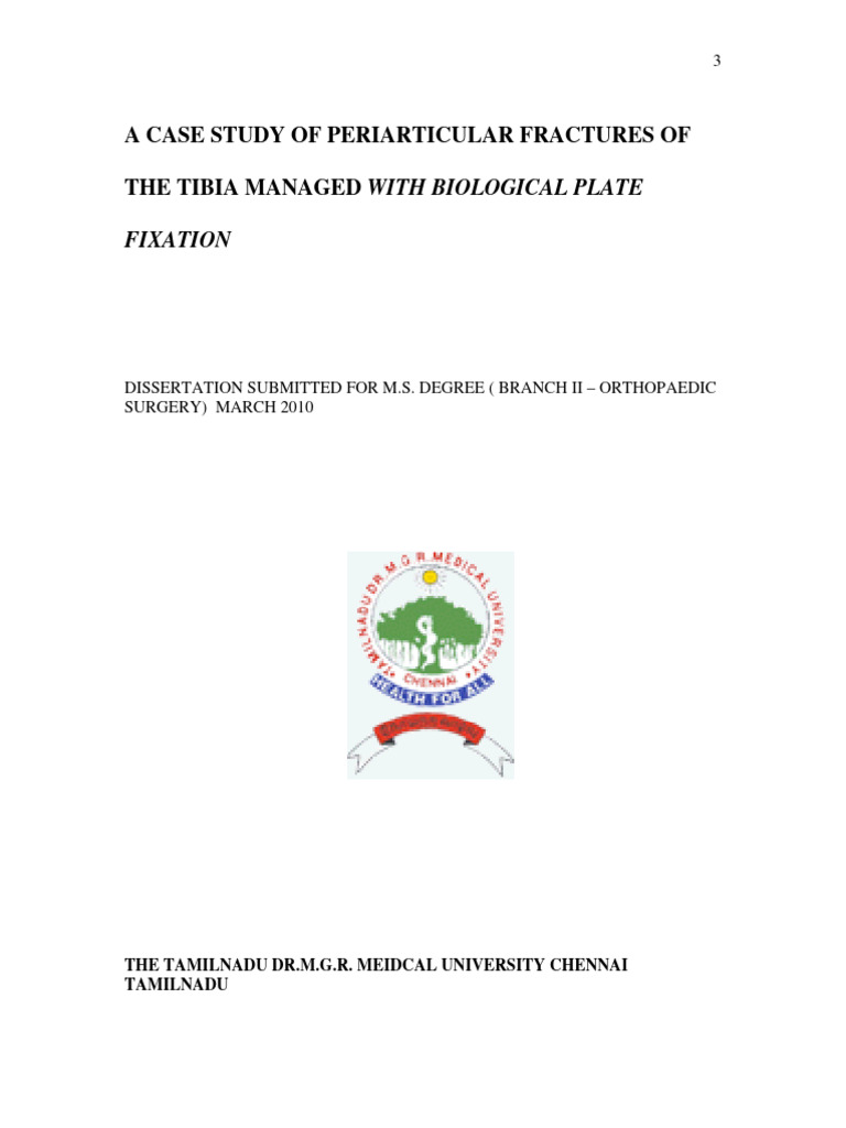 A Case Study of Periarticular Fractures of The Tibia Managed With ... A Case Study of Periarticular Fractures of The Tibia Managed With ...