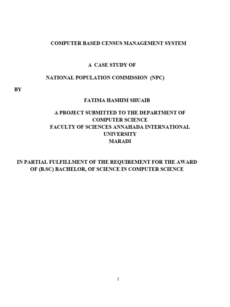 Computer Based Census Management System | PDF | Cost Of Living | Census