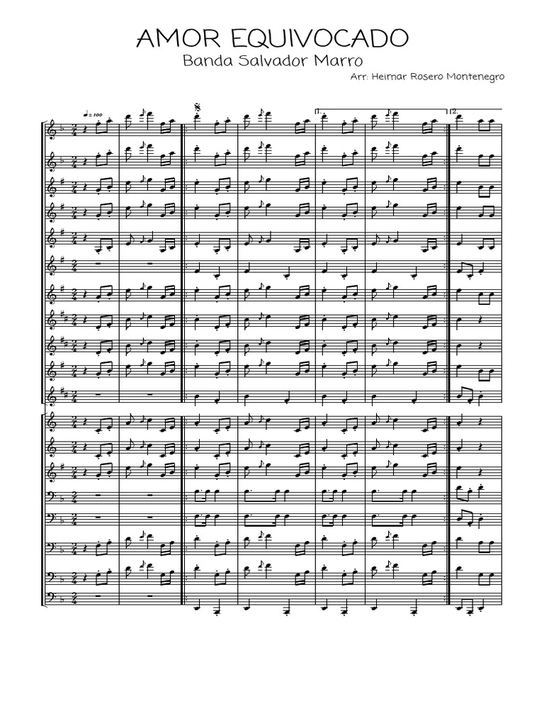 00 Amor Equivocado Score | PDF | Foreign Language Studies