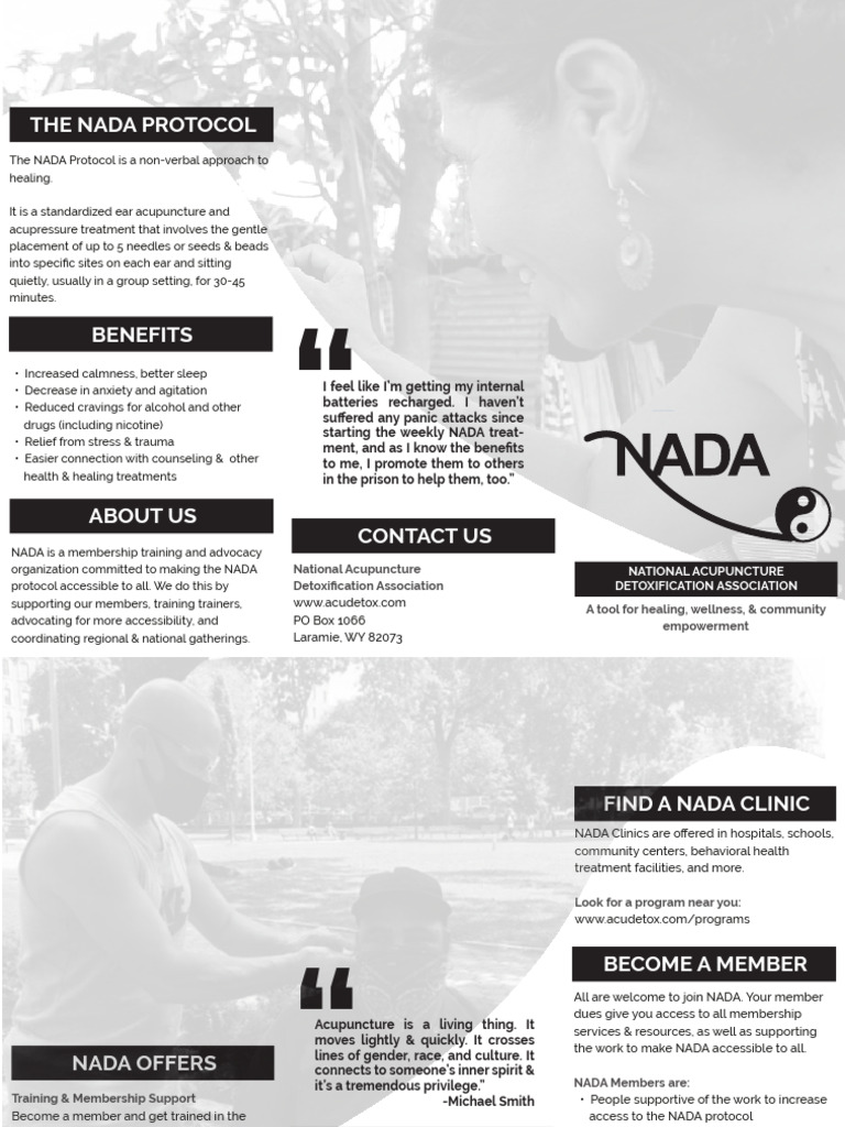 NADA_BrochureDraft_BW | Download Free PDF | Acupuncture | Health Care