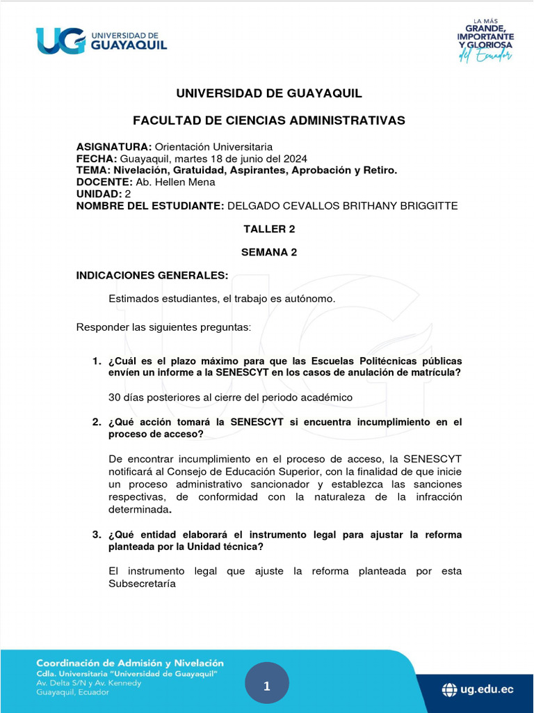 Tarea U1-Clase 2-S2 | PDF | Regulación