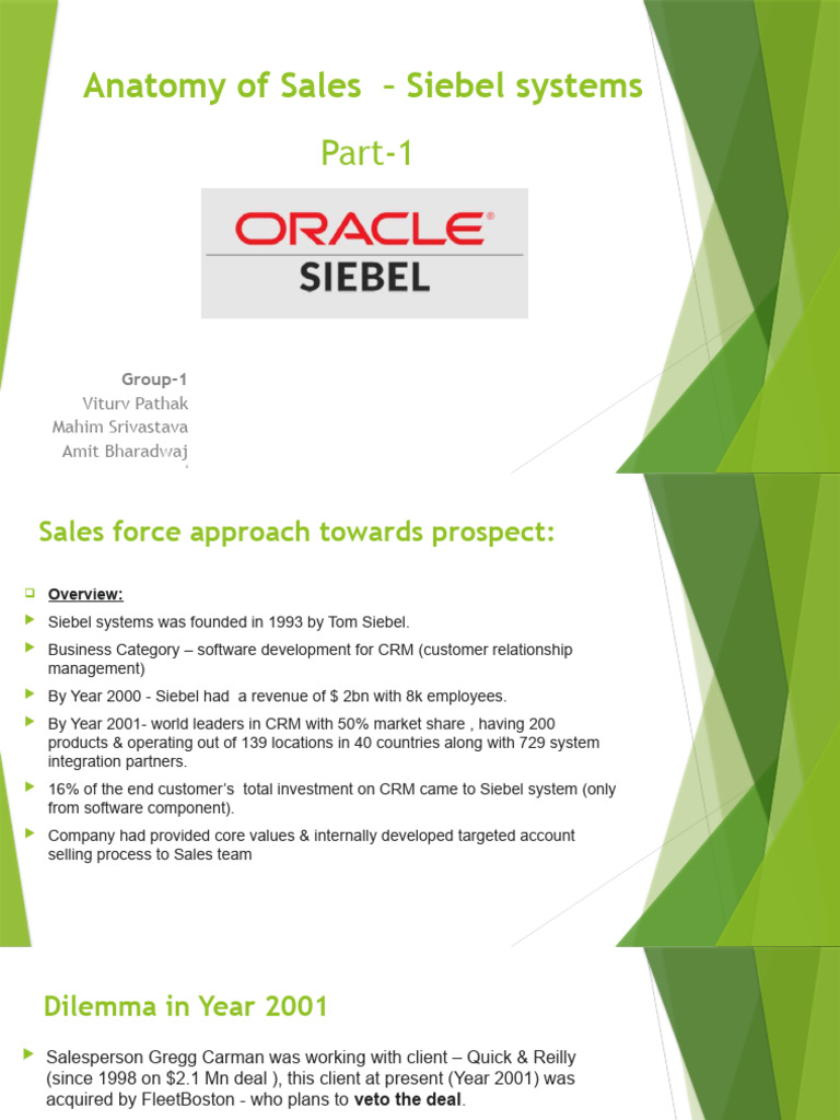 Siebel Part 1 | PDF | Customer Relationship Management | Sales