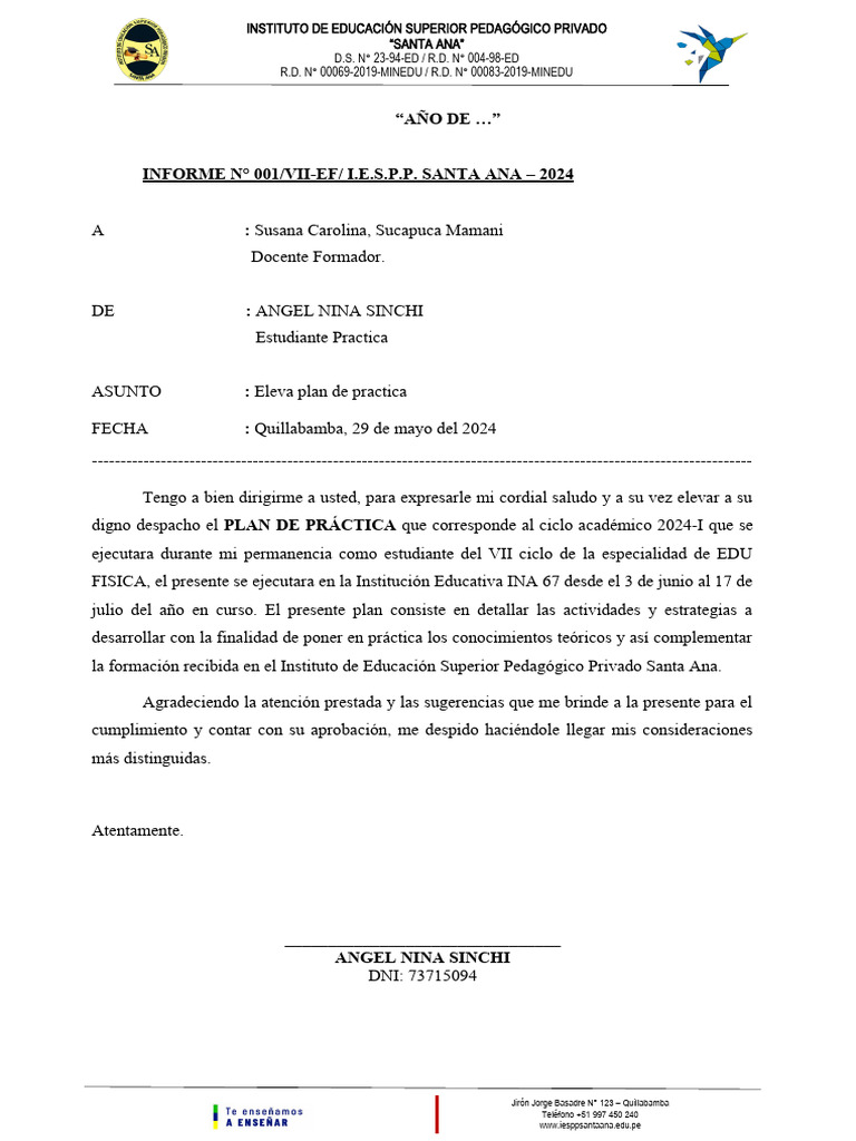 Plan de Practica-2024 | PDF | Enseñando | Aprendizaje