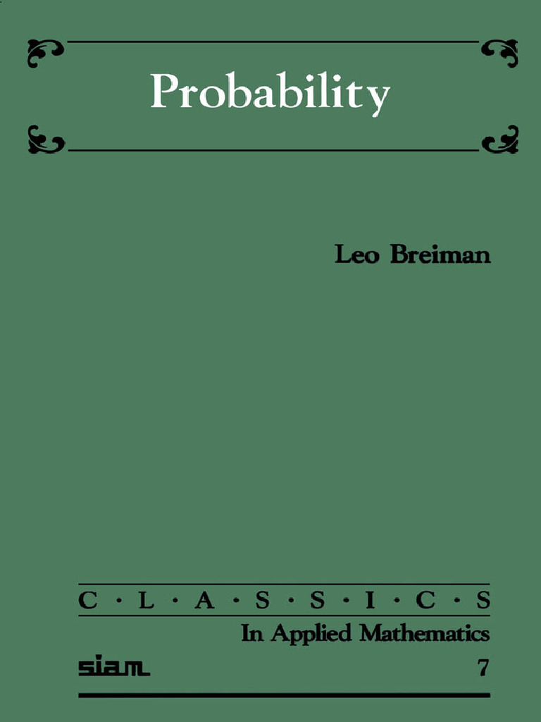Probability Leo Breiman Buch | PDF | Stochastic Process | Random Variable