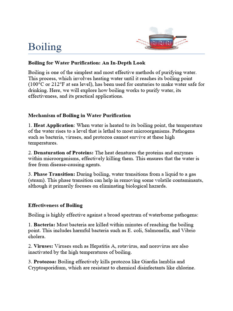 Boiling Water Purification Explained | PDF | Water Purification | Boiling