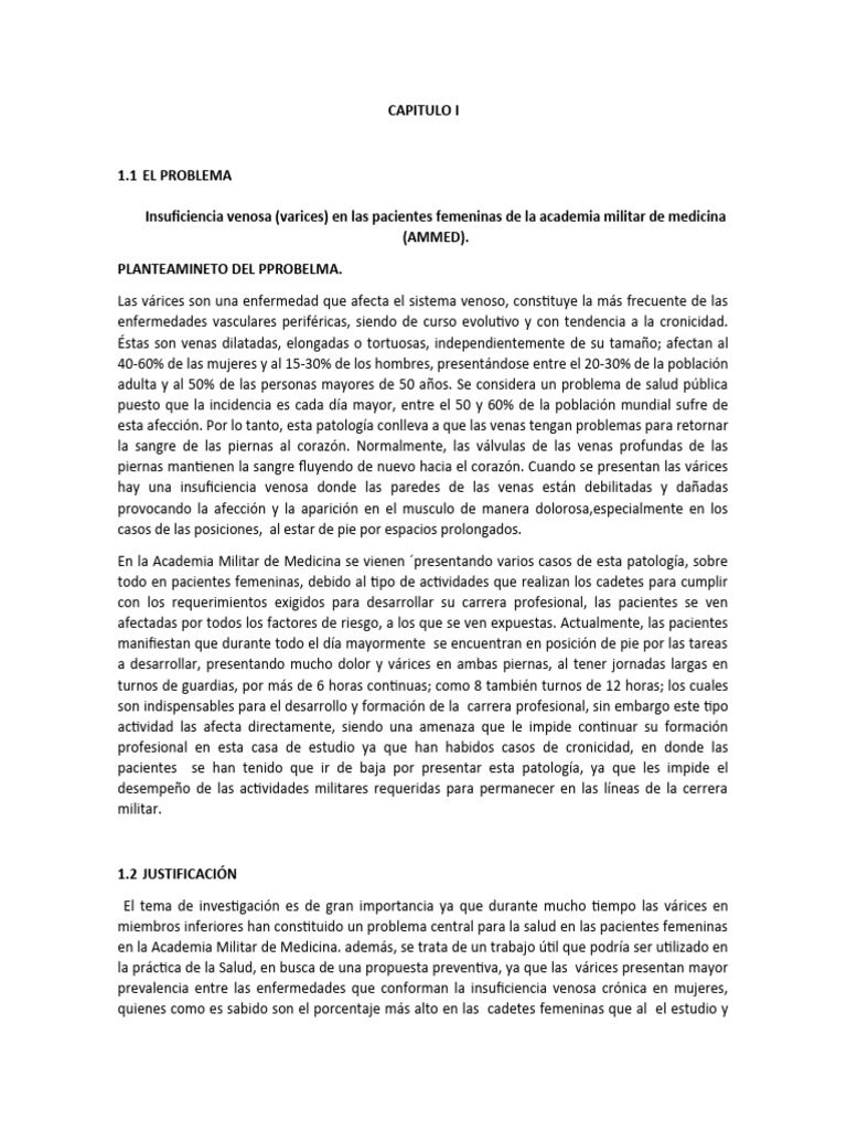 Capitulo I Proyecto Escarlet Moreno | PDF | Venas varicosas | Angiología