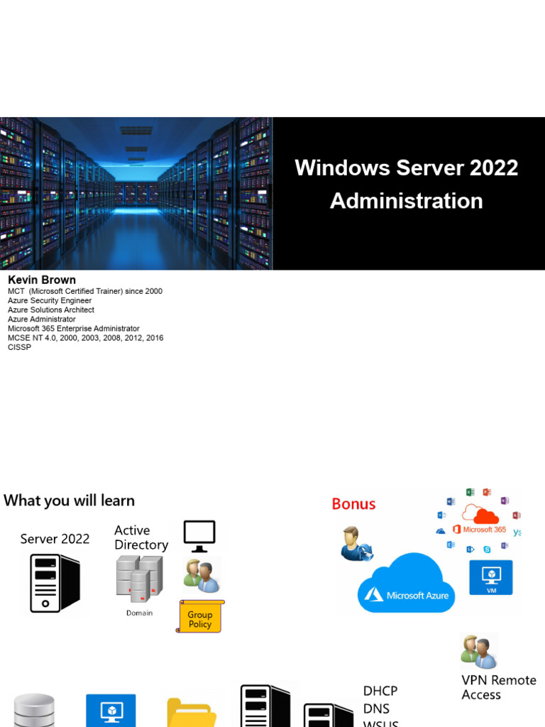 Windows-Server-2022-Courseware | PDF | Group Policy | Domain Name System