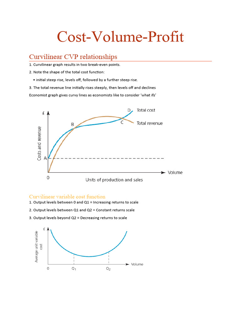 CVP - Notes | PDF | Business Economics | Economics