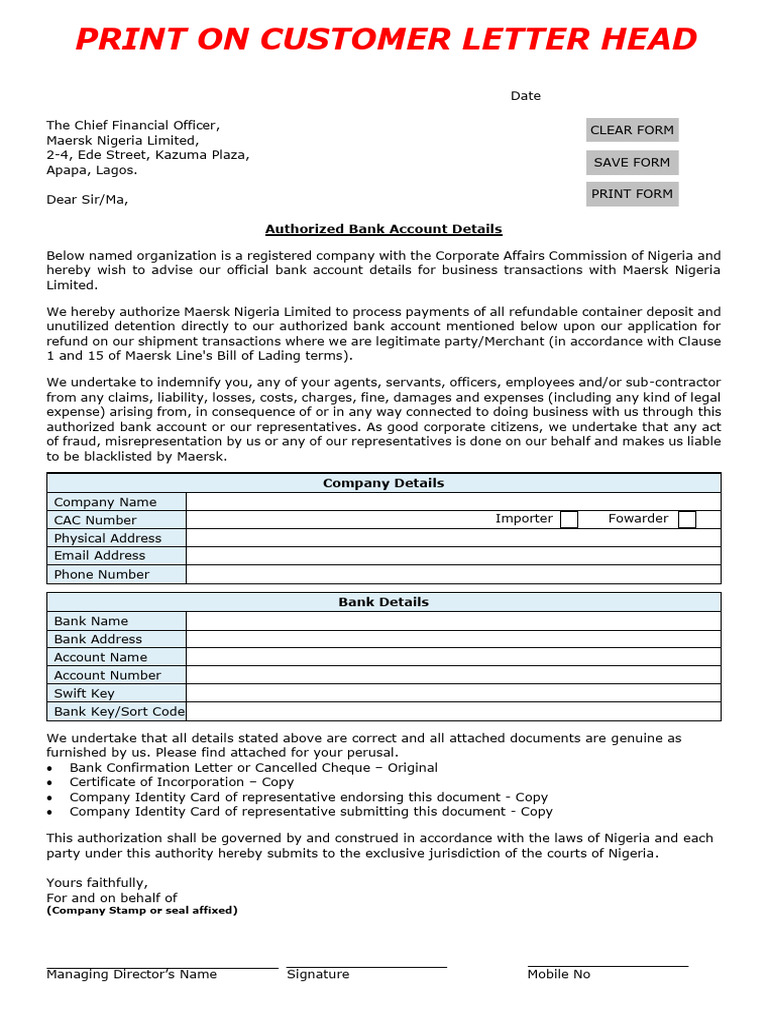 Template-Customer-Bank-Details II | PDF | Banks | Cheque
