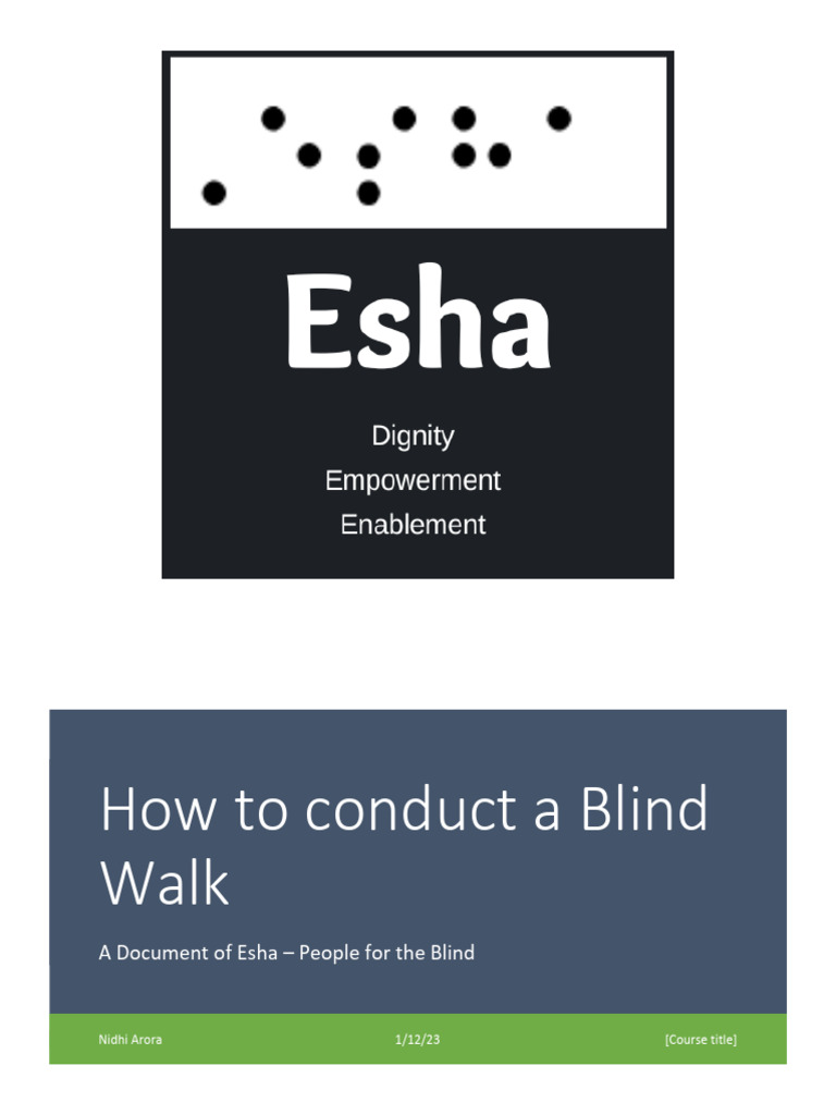 Conducting a Blind Walk Guide | PDF | Visual Impairment