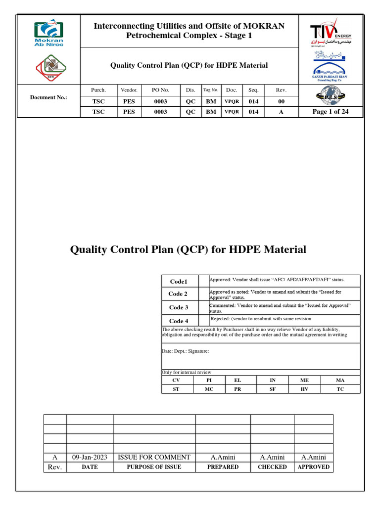 HDPE Quality Control Plan Overview | PDF | Pipe (Fluid Conveyance ...