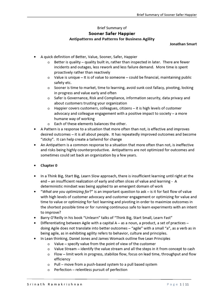 Sooner Safer Happier: Business Agility Insights | PDF | Leadership ...