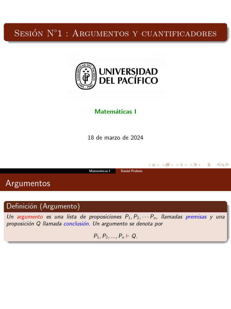 Diapo01 Mate1 | PDF | Argumento | Proposición